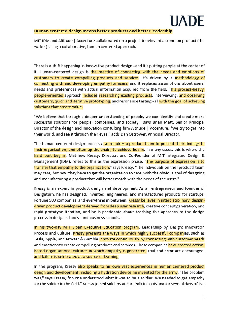 Human Centered Design | PDF | Empathy | Cognition