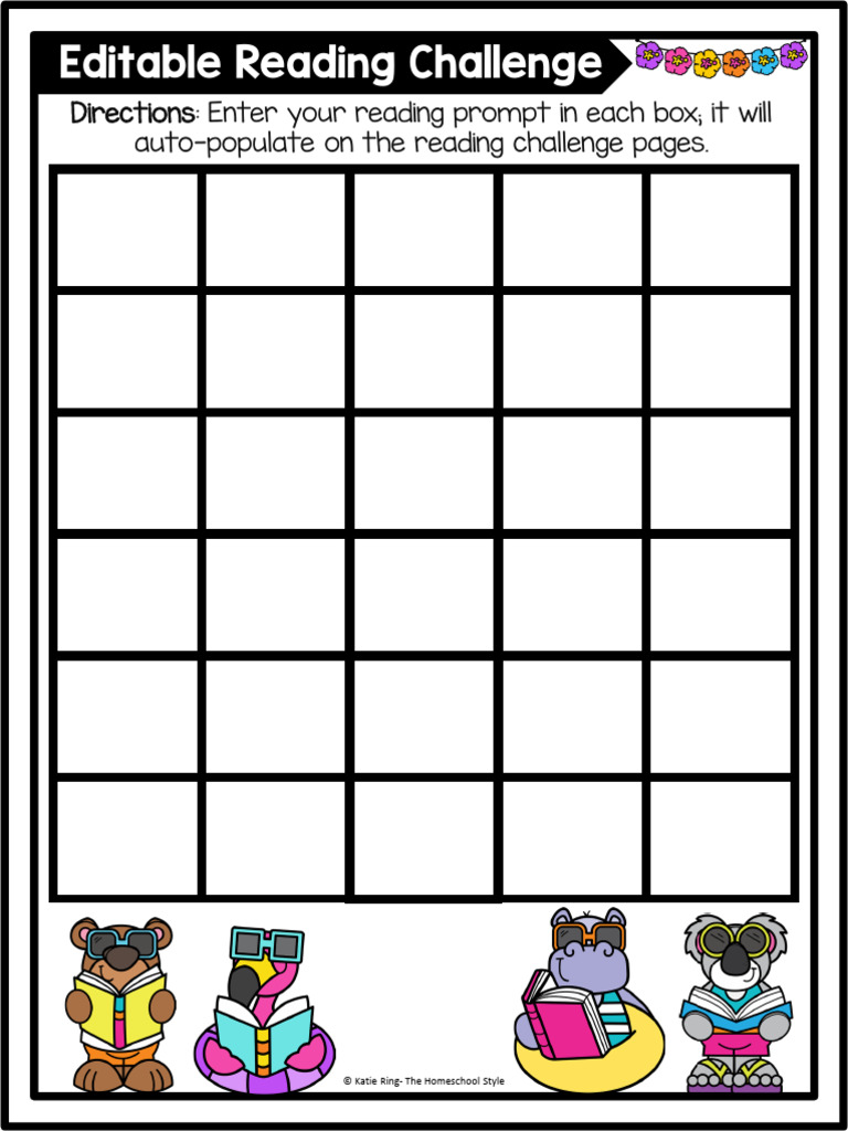Editable Summer Break Reading Challenge Freebie 30 Spaces+ | PDF ...