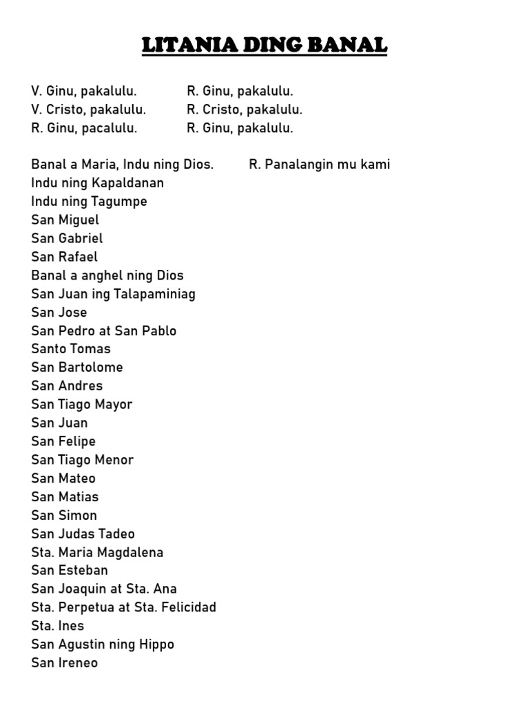 Litania Ding Banal | PDF