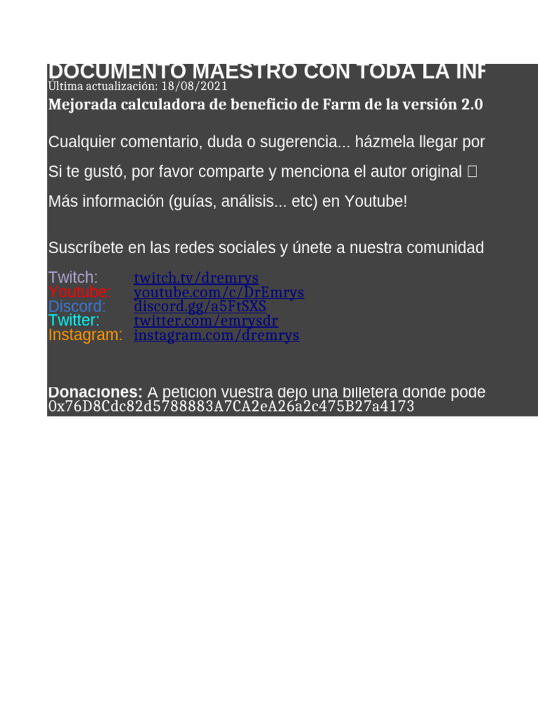 MASTER DOC PVU by Dr. Emrys (Twitch - TV - Dremrys) | PDF | Botánica | Plantas