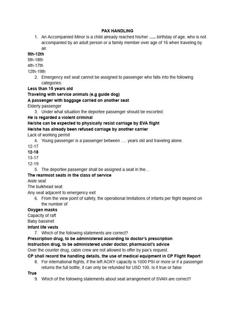 PAX HANDLING | PDF | Aviation