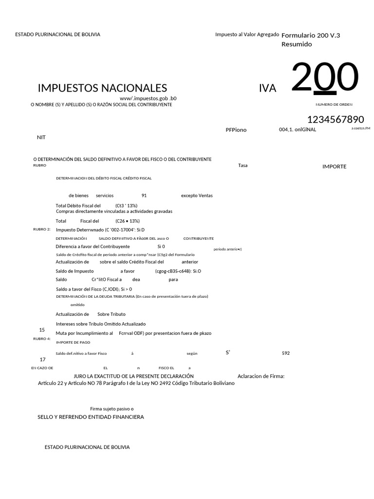 Form 200 y 400 | PDF | Impuestos | Impuesto al valor agregado