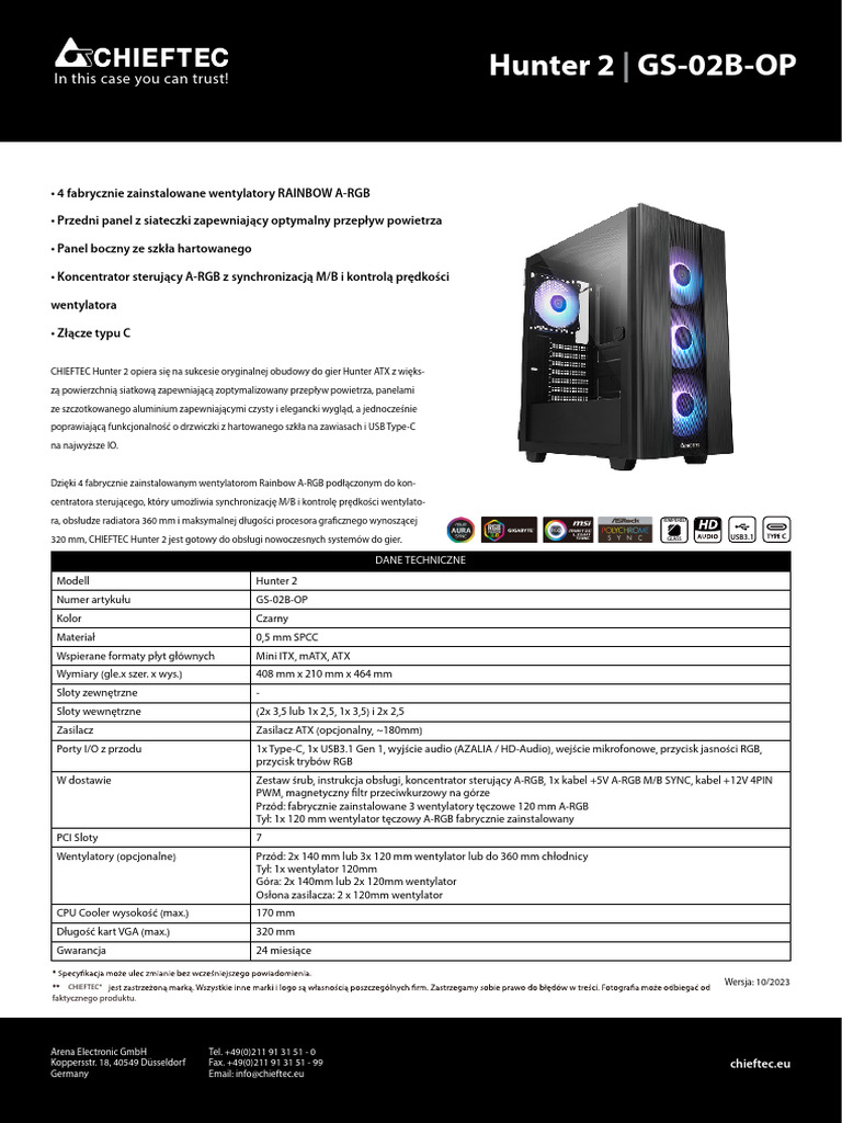 Hunter 2 (GS 02B OP) PL Datasheet | PDF