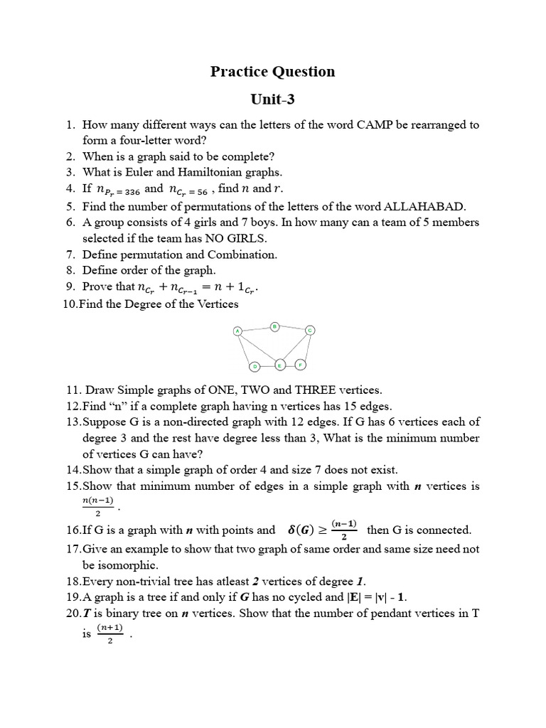 Practice Question Unit-3 3 | PDF | Vertex (Graph Theory) | Computational Complexity Theory