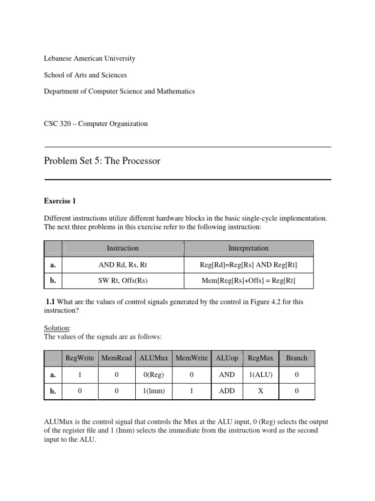 Bai Giai (Tham Khao) Datapath, The Procesor | PDF | Central Processing Unit | Input/Output