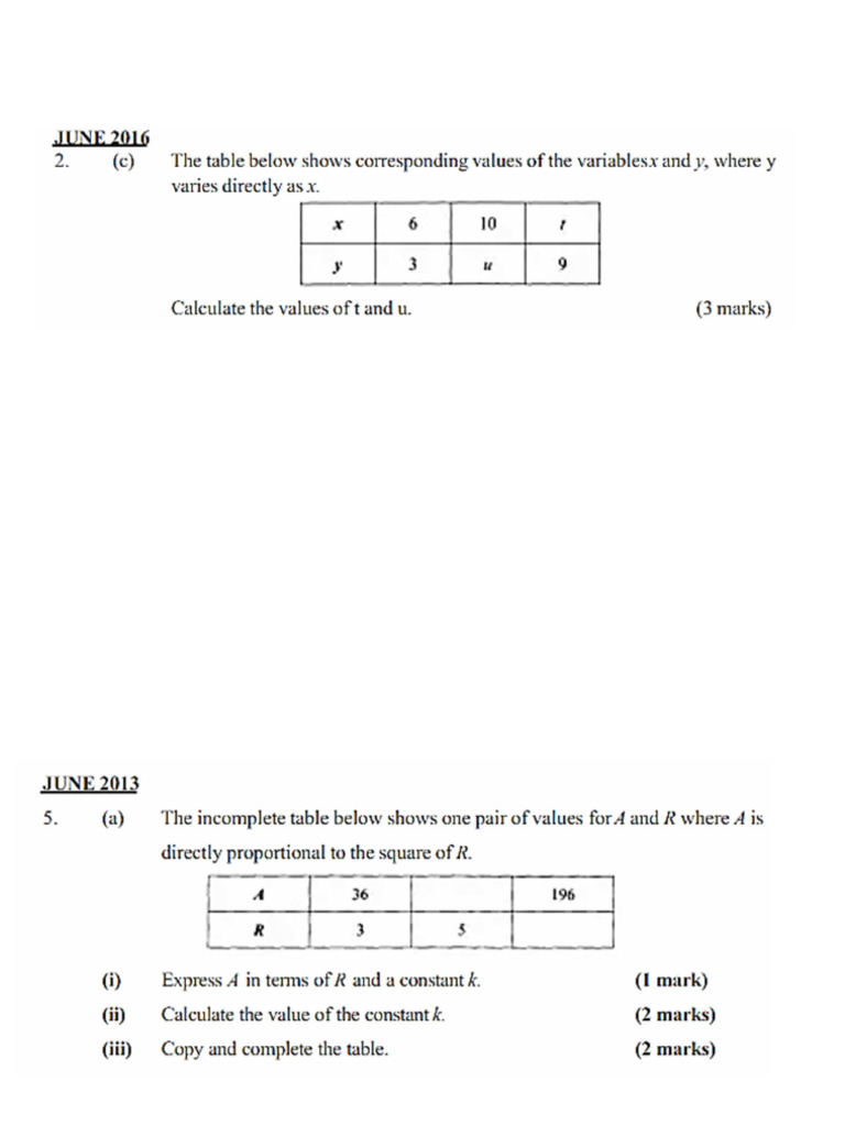 Direct Variation Worksheet | PDF