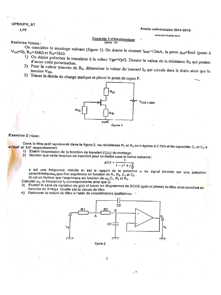 Devoirs Electro Ancien Dev | PDF