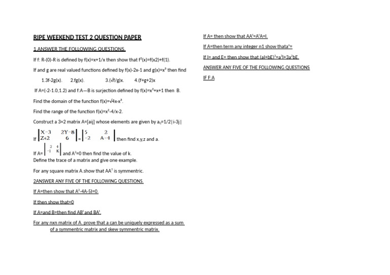 Ipe Weekend Test 2 Question Paper Idd8si | PDF | Teaching Methods ...