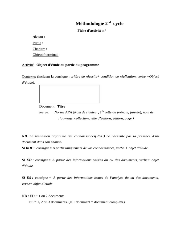 Méthodologie pour le 2nd cycle | PDF | Art | Ordinateurs