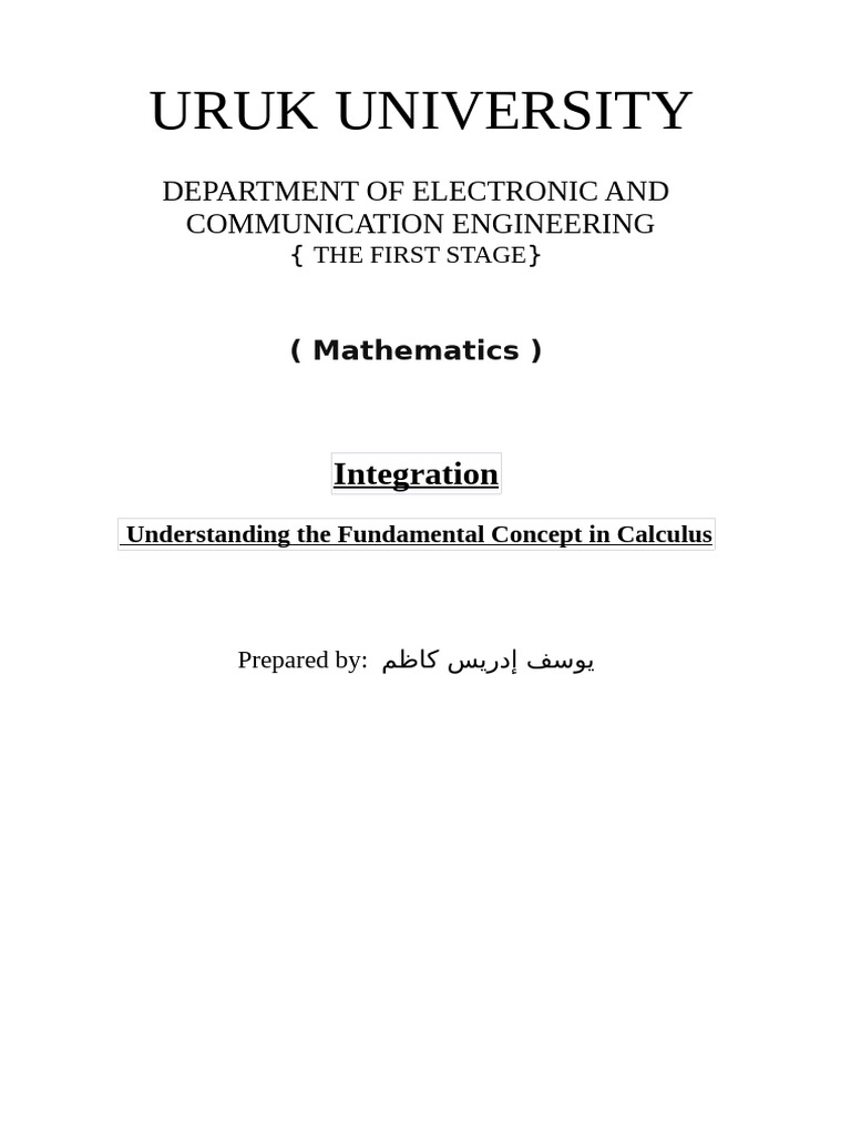 Integration Pdf Integral Function Mathematics