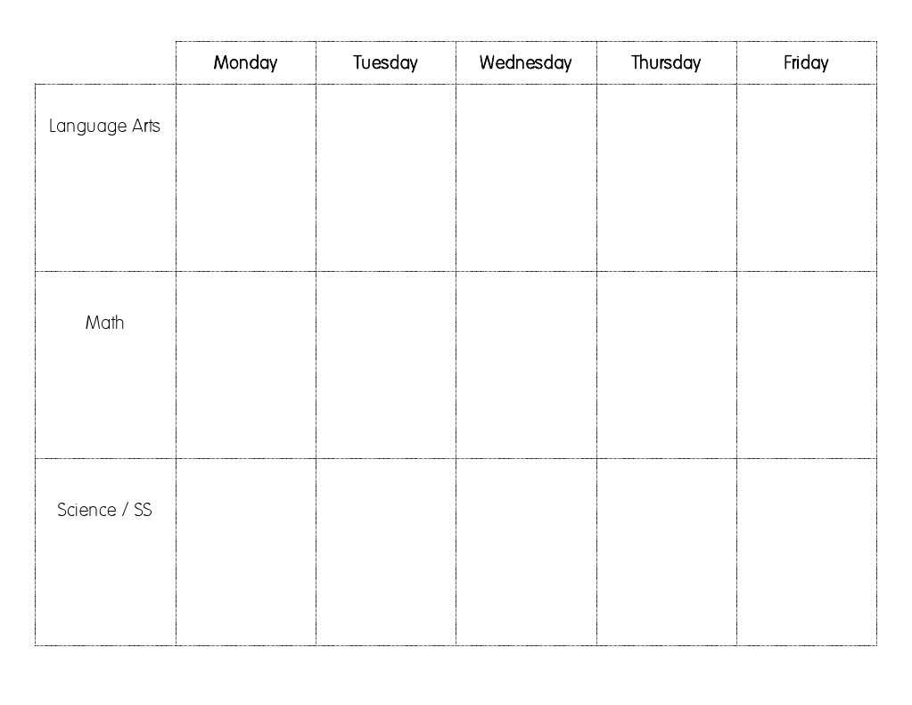 Weekly Language Arts Schedule | PDF
