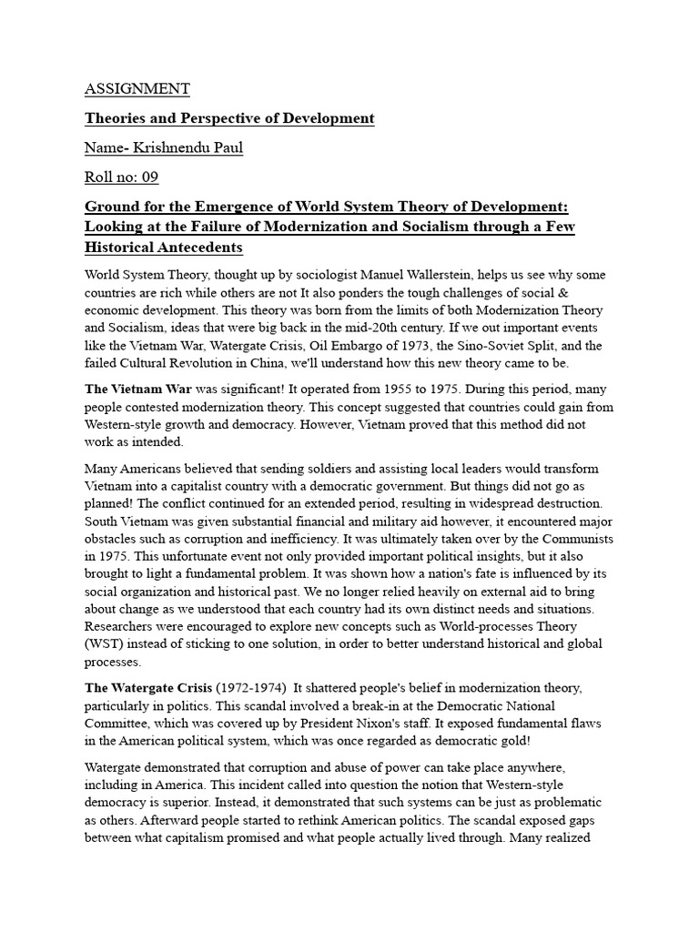 Theories and Perspective of Development | PDF | Modernization Theory ...