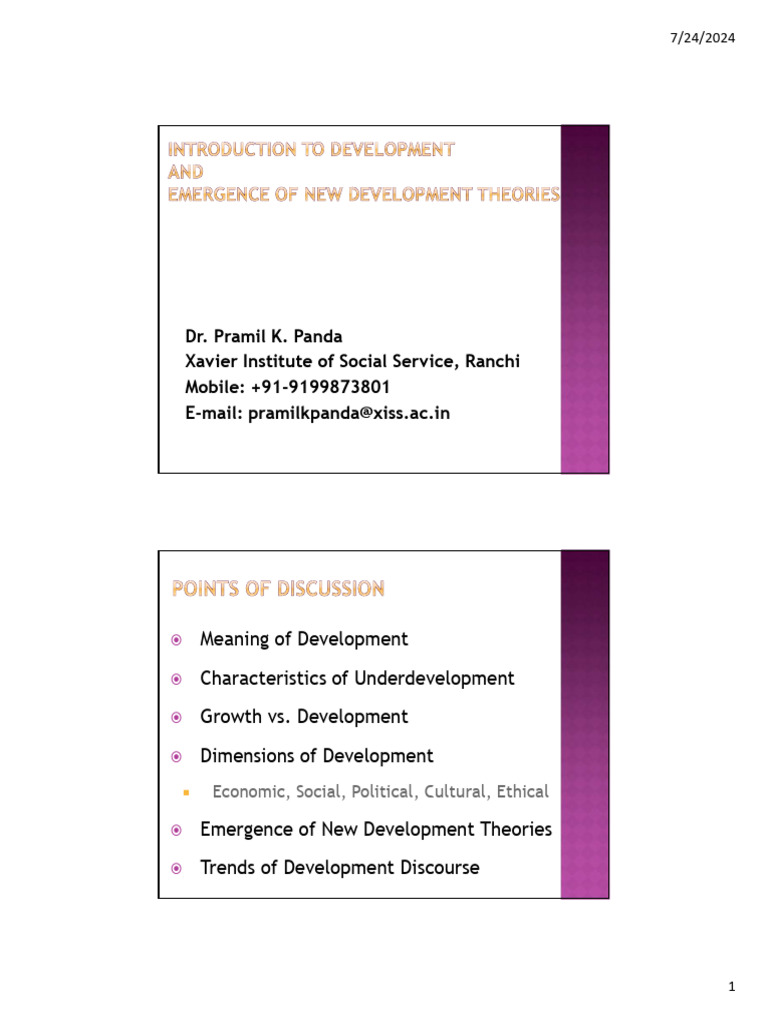 U1. PPT Slides-Introduction To Development and Emergence of New Development Theories | PDF ...
