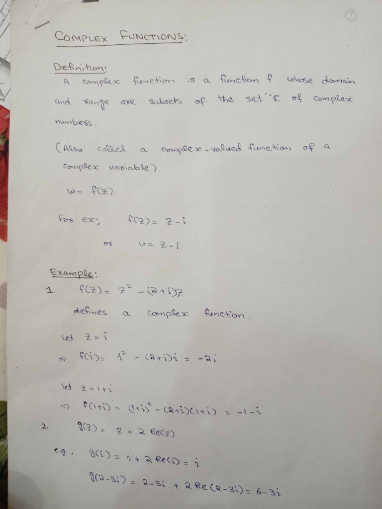 Lecture-3 Complex Functions | PDF