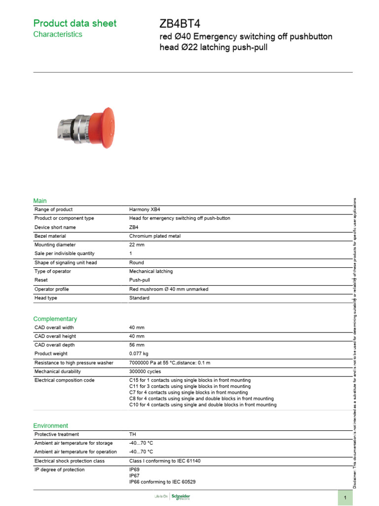 Harmony Xb4 Zb4bt4 | PDF | Electrical Engineering | Manufactured Goods