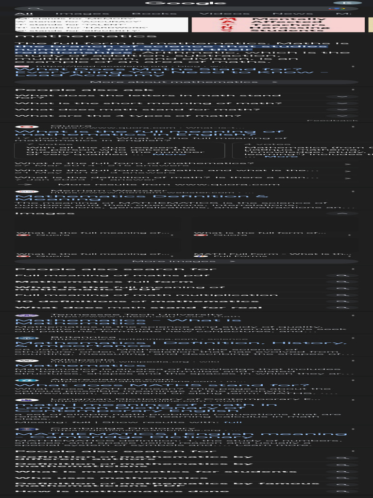 Full Meaning of Math - Google Search | PDF | Mathematics | Mathematician