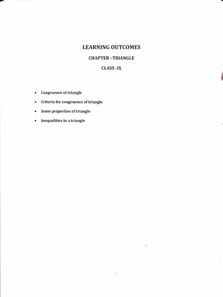 Learning Outcomes Triangle | PDF
