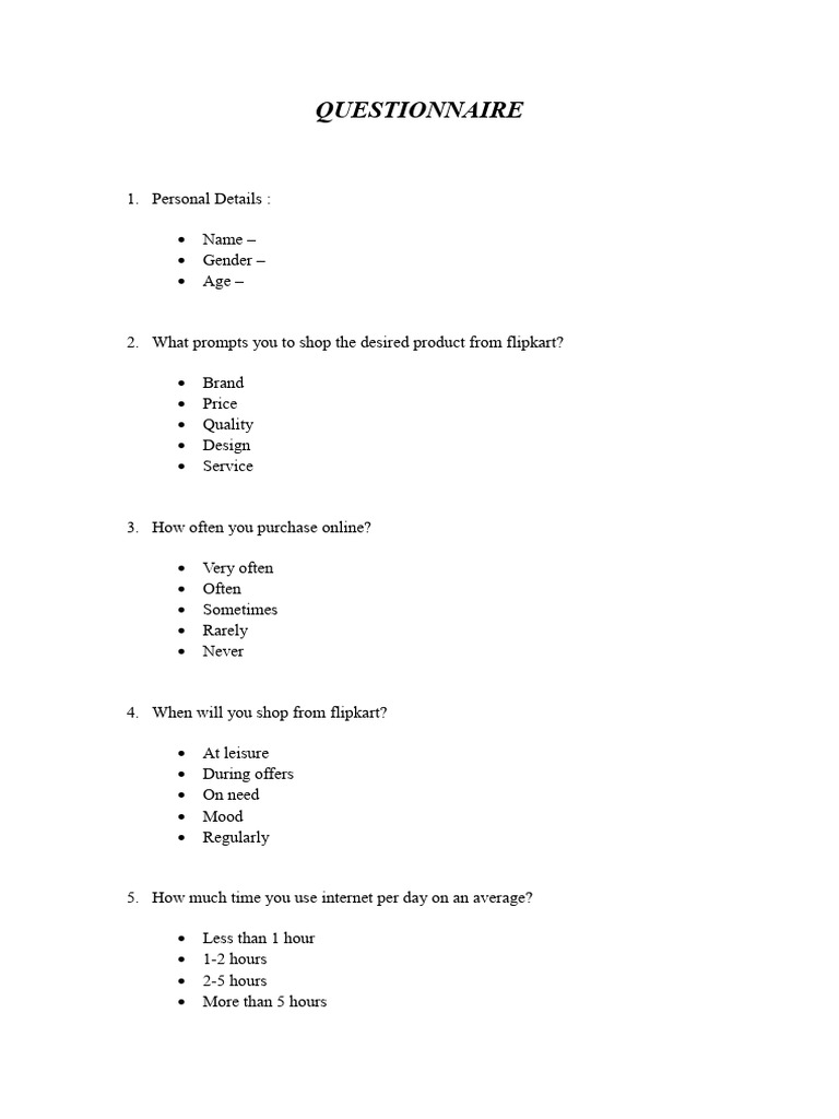 Flipkart Shopping Habits Survey | PDF | Self-Improvement