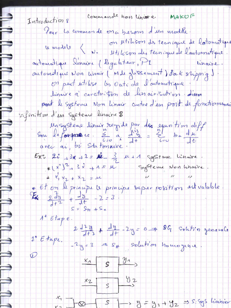 M2c.e Cour Et TD Master 2 Commande Elec | PDF