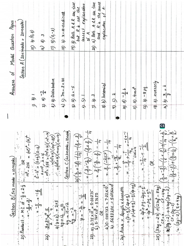 Answers of Model Qns | PDF