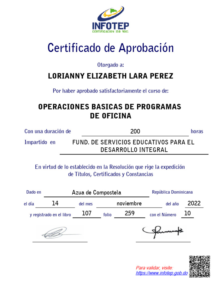 Certificado en Programas de Oficina | PDF