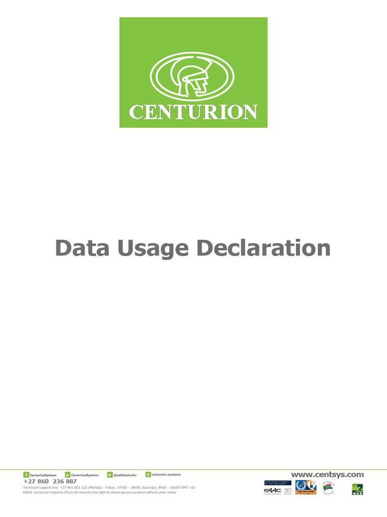 My Centsys App Data Usage Declaration | PDF | Information | Data