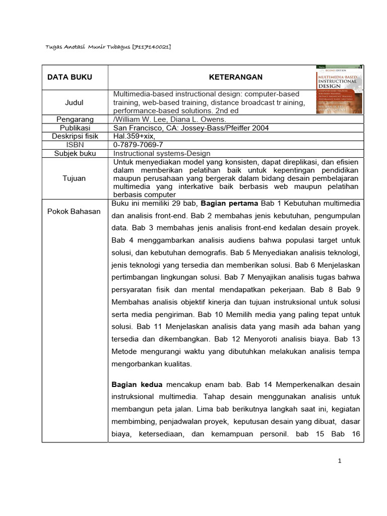 Contoh Anotasi Buku Multimedia | PDF | Seni | Komputer