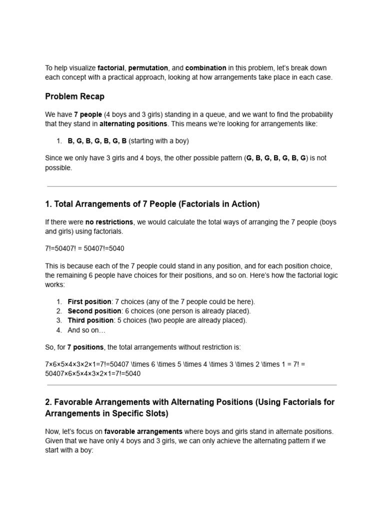Permutation Combination Factorial Pdf Mathematics Combinatorics