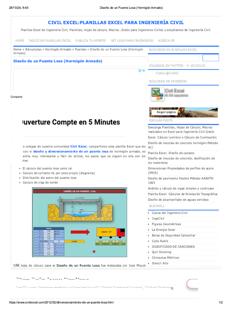 Diseño De Un Puente Losa Hormigón Armado Pdf