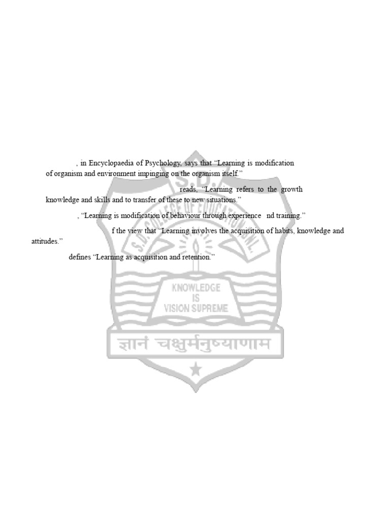 Factors Affecting Learning Pdf Classical Conditioning Learning