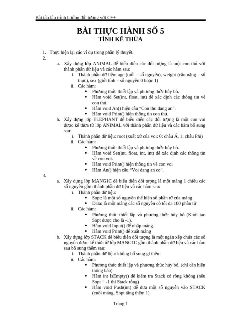 Bai Tap Chuong 5 | PDF