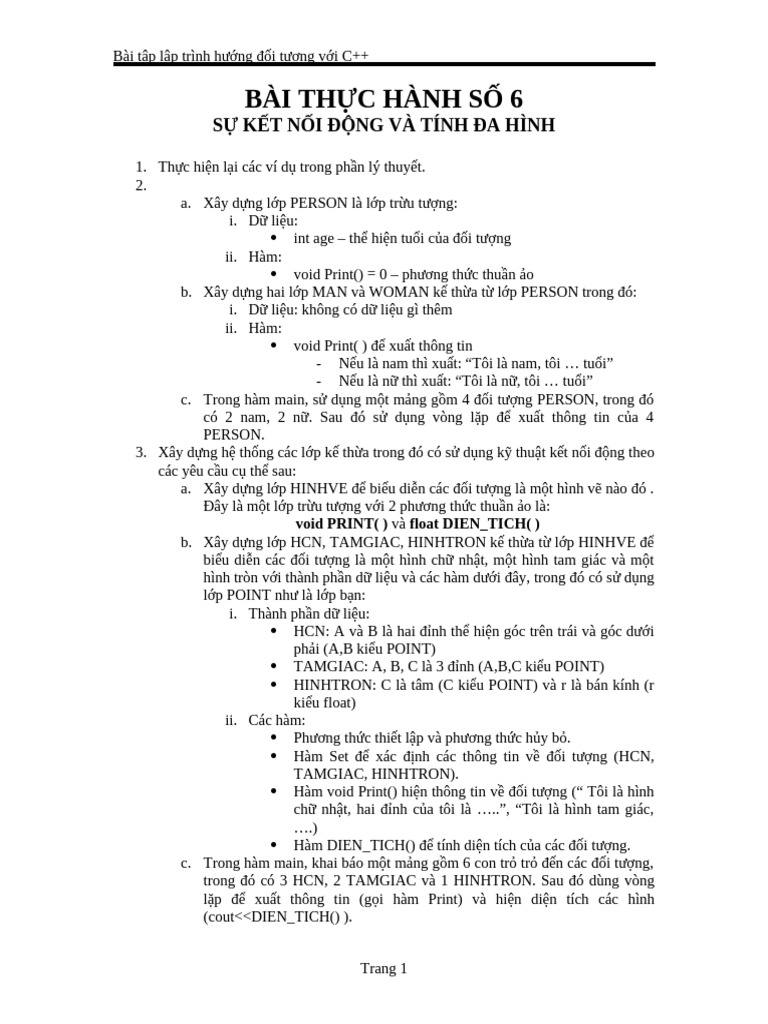 Bai Tap Chuong 6 | PDF