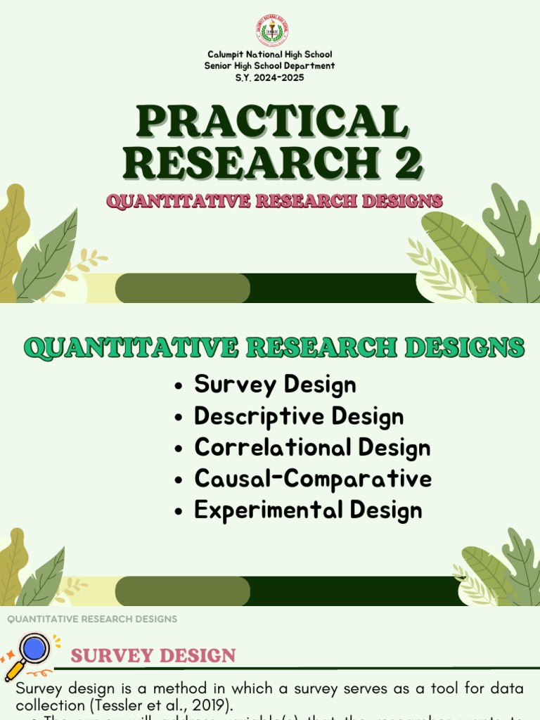 Quantitative Research Design | PDF | Experiment | Survey Methodology