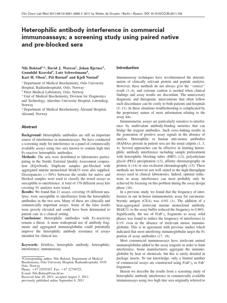 Bolstad 2011 | PDF | Antibody | Immunoassay