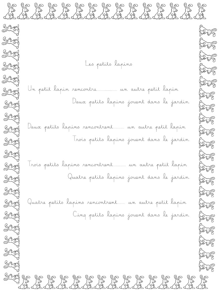 Comptine 5 Petits Lapins | PDF