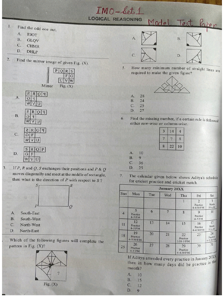 Sample Paper 1-IMO | PDF