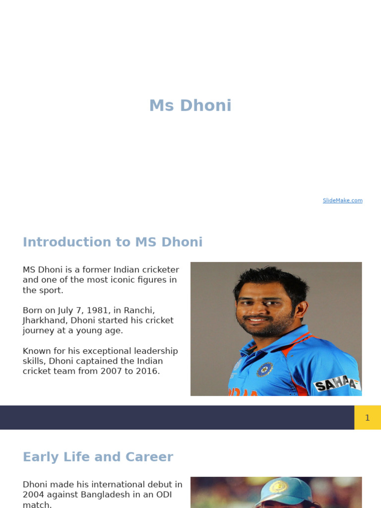 Ms Dhoni | PDF | Cricket | Summer Sports