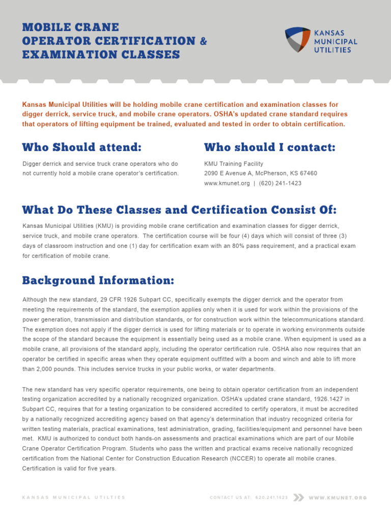 Mobile Crane Operator Certification Classes | PDF | Certification ...