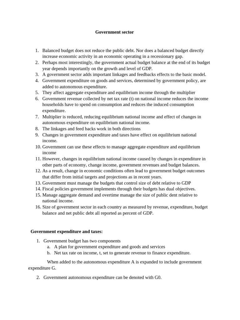 5.Government sector | PDF | Fiscal Policy | Government Budget Balance