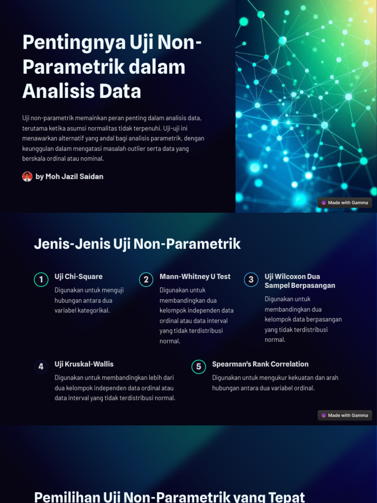 Uji Non-Parametrik dalam Analisis Data | PDF