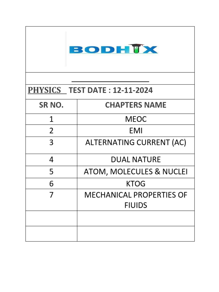 Porstion Update For Semi Test 2 | PDF | Science & Mathematics