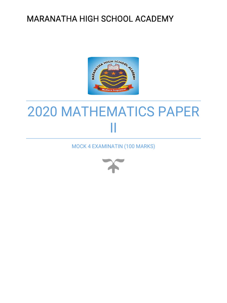MOCK_4_MATHS_II | PDF