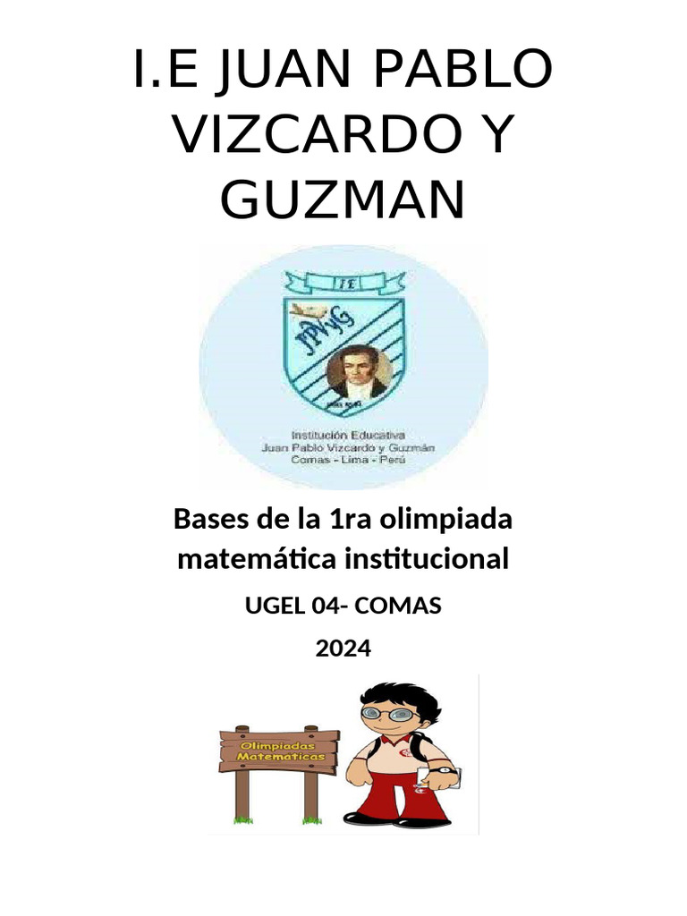 Olimpiada Matemática I.E. Vizcardo 2024 | PDF