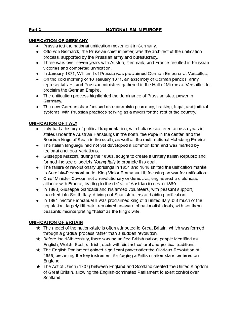 Nationalism and Unification in Europe | PDF | Balkans | Kingdom Of Prussia