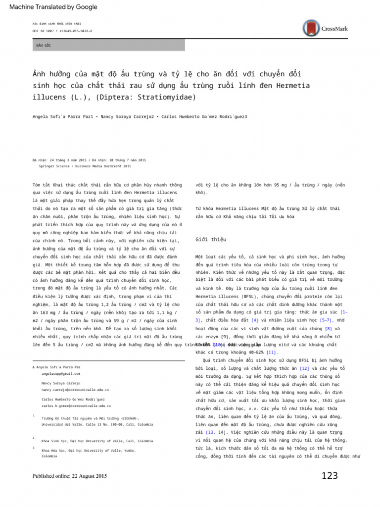Effects of Larval Density and Feeding Rates On The Bioconversion | PDF