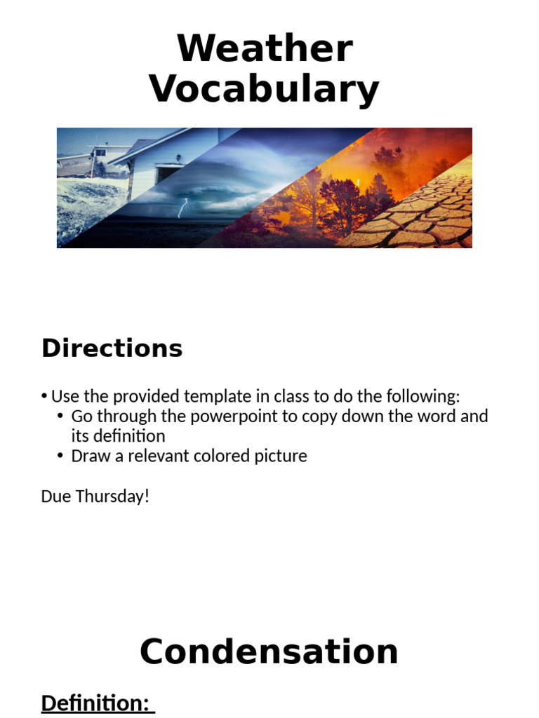 Weather Vocabulary | PDF