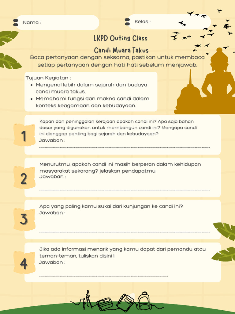 Pelajaran Sejarah Lembar Kerja Kuning Dan Krem Ilustrasi | PDF