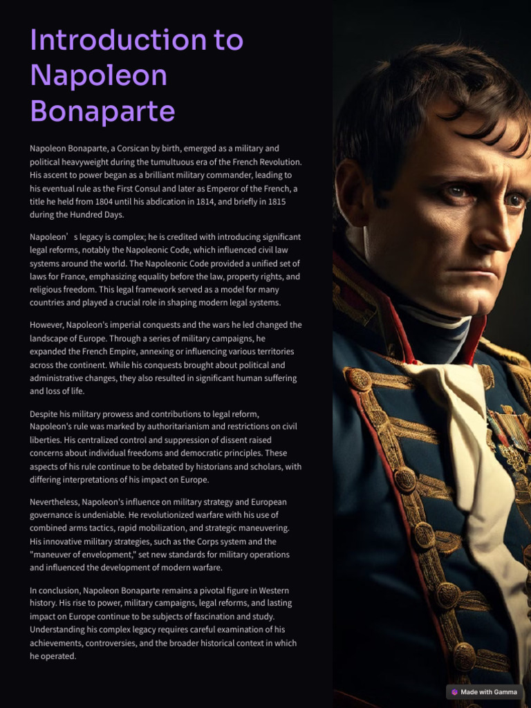Napoleon Bonaparte: Rise and Legacy | PDF | Napoleon | First French Empire