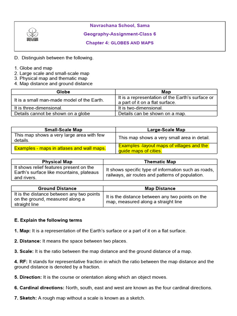 Assignment-Globes and Maps | PDF | Map | Compass