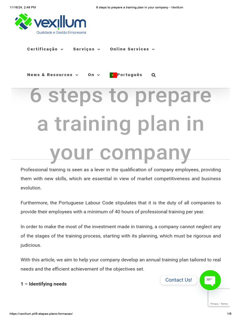 6 Steps To Prepare A Training Plan in Your Company - Vexillum | PDF ...